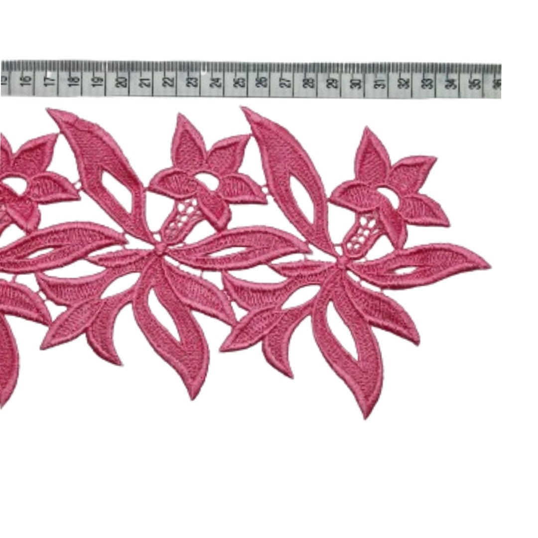 Heavy Embroidered Flower Trim (candy Pink) – The Fabric Counter