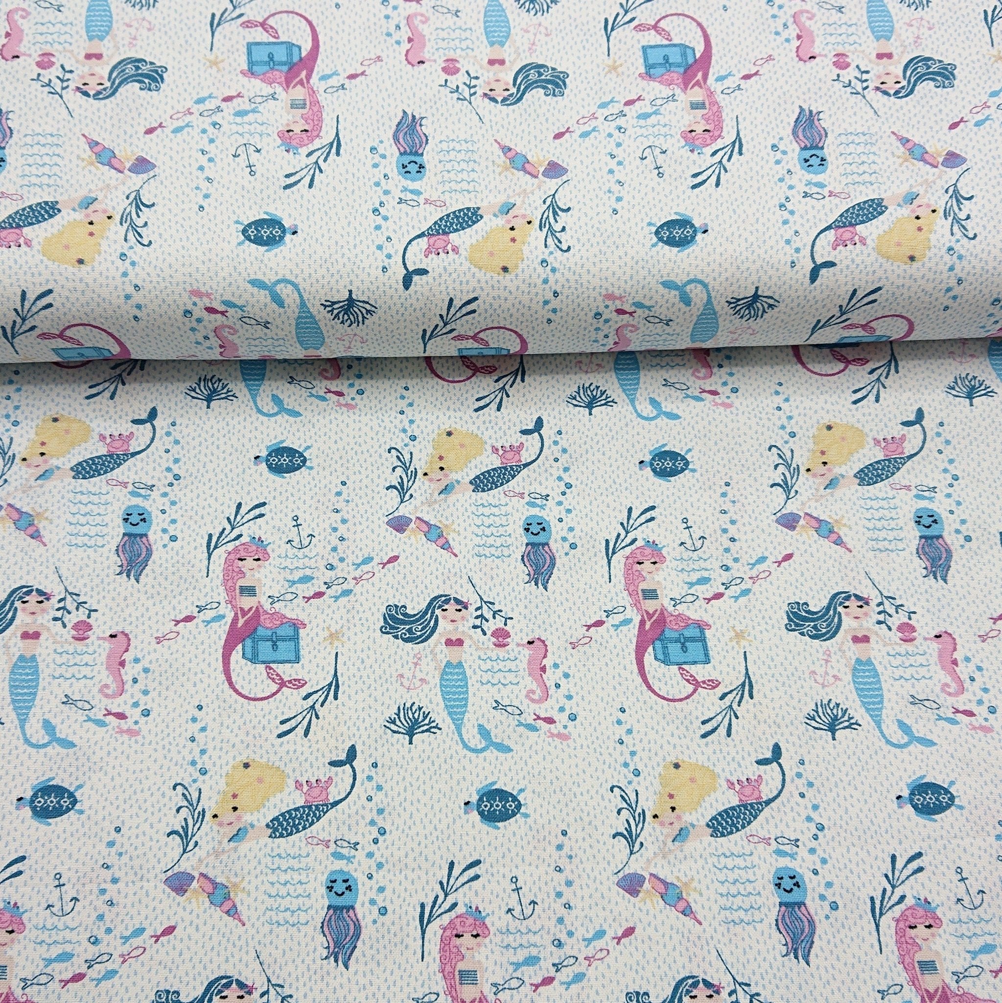 Mermaid Cotton Print – The Fabric Counter