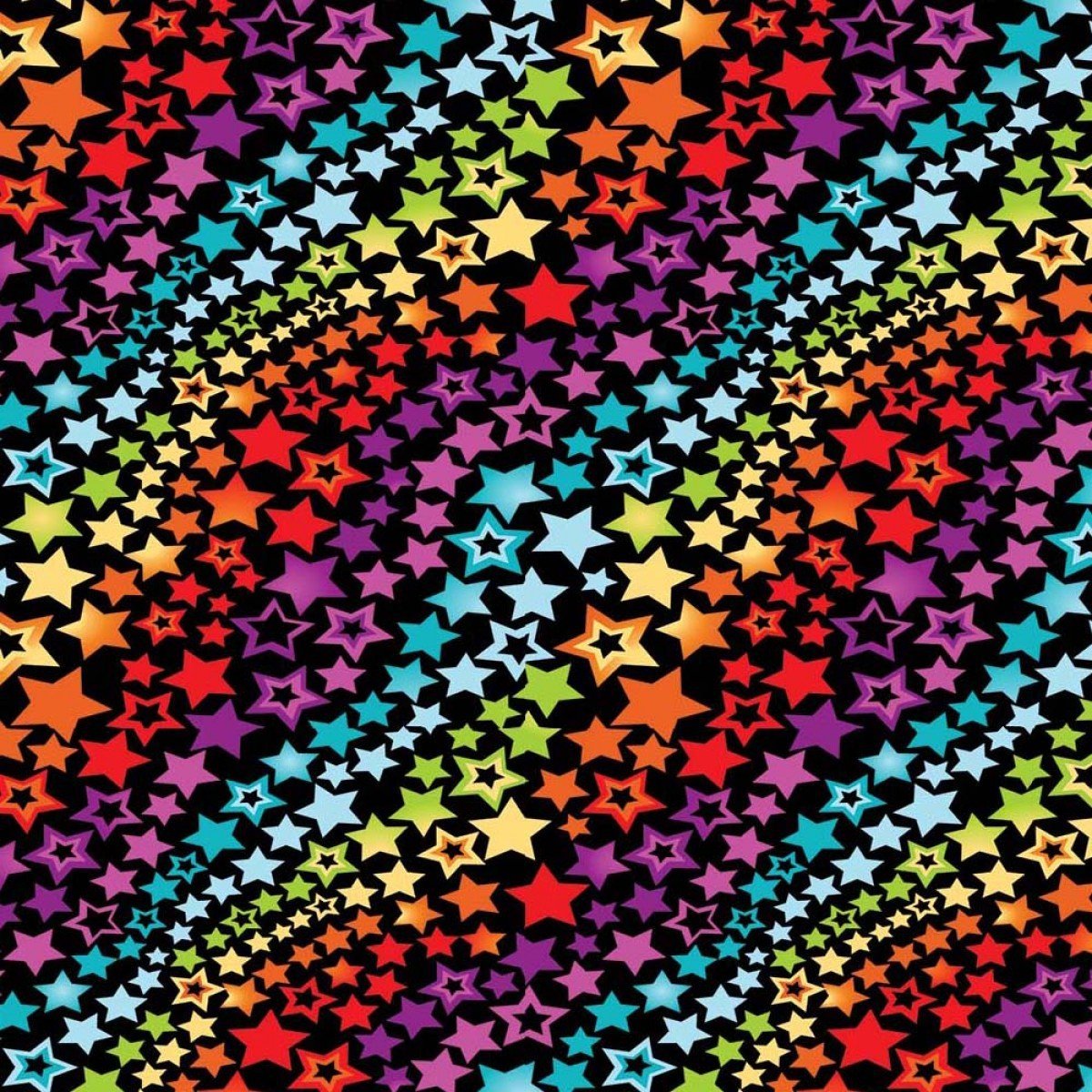 Multicolour Stars - Cotton Print – The Fabric Counter